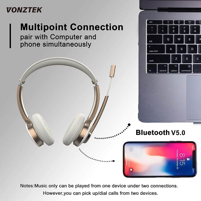 vonztek:Wireless & Bluetooth Headsets | Headphones with Mic for PC