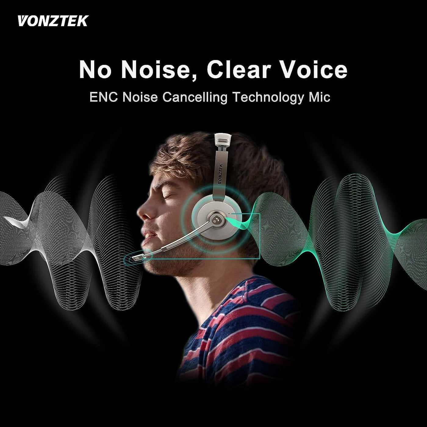 vonztek:Wireless & Bluetooth Headsets | Headphones with Mic for PC